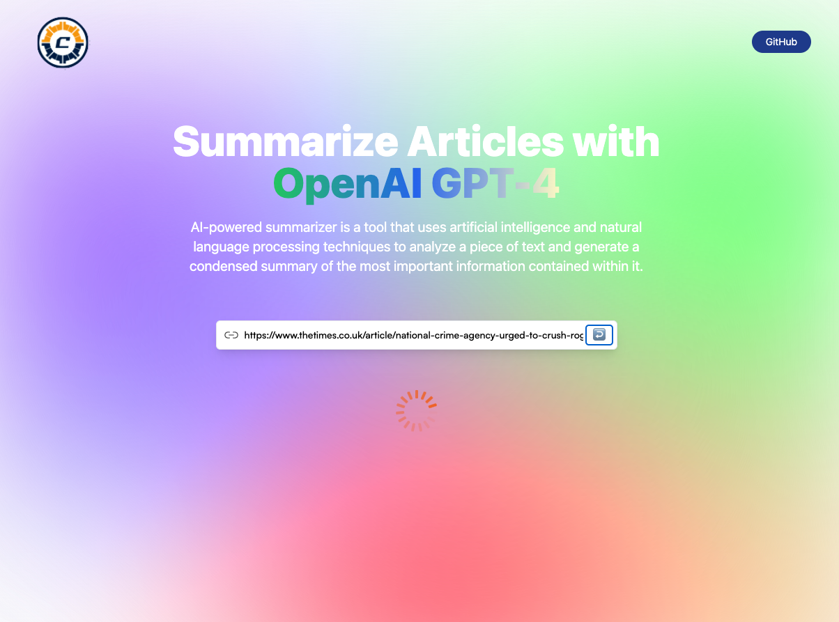 GitHub - codesleeps/AI-Summarizer: Summarize Articles