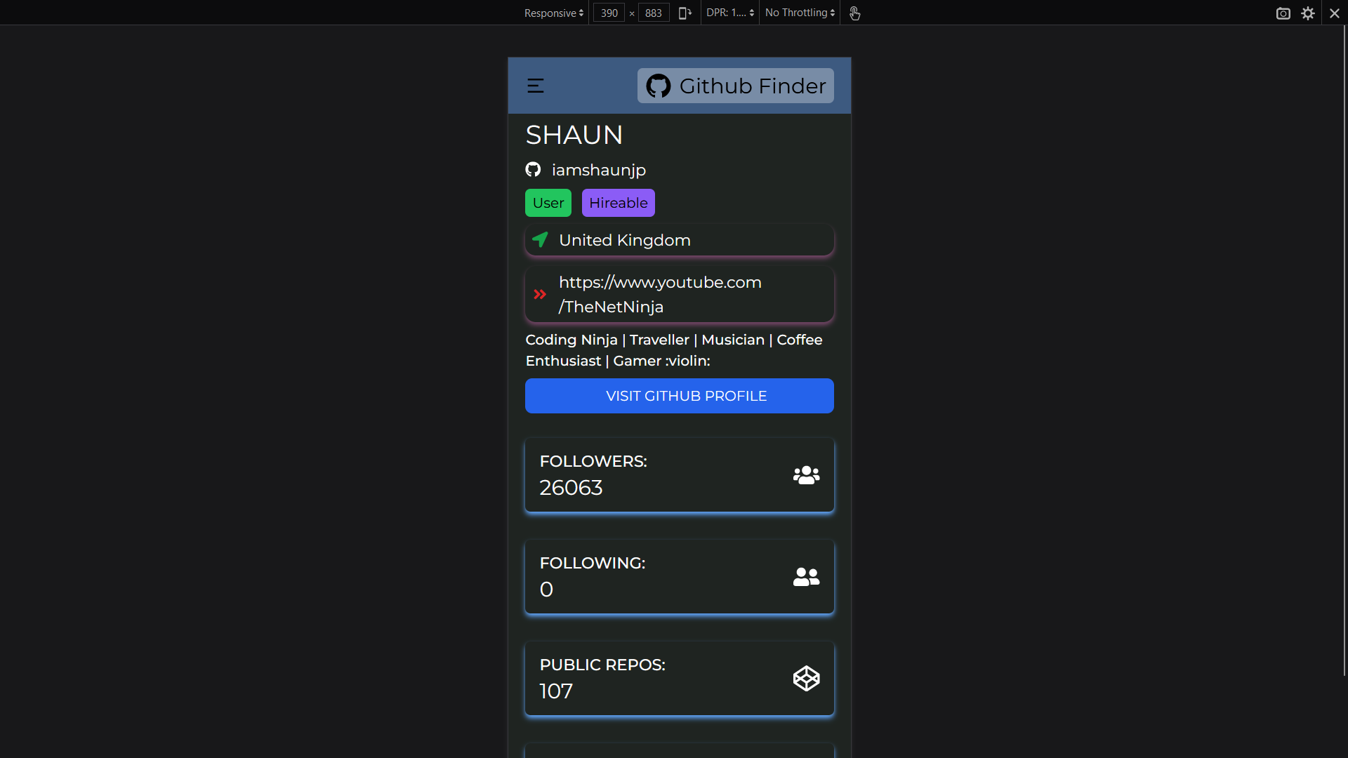 GitHub - belikenoone/github-user-finder: Inspired from brad traversy. This projext searches for ...