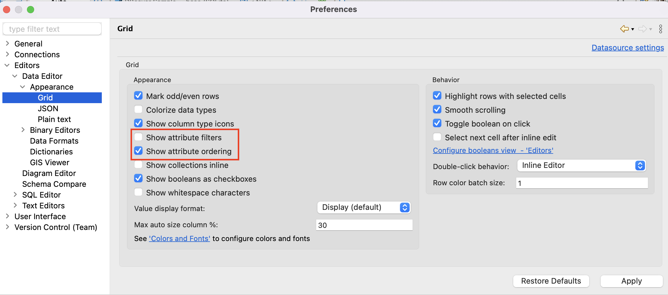 Option 'Show attribute ordering' doesn't work · Issue #18725 · dbeaver/dbeaver · GitHub