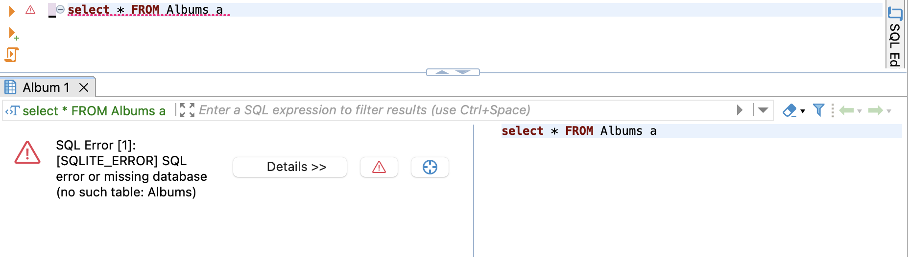 Display errors in the result tab · Issue #21053 · dbeaver/dbeaver · GitHub