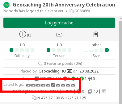 Show the last few logs in map popup · Issue #11646 · cgeo/cgeo · GitHub