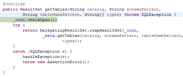 CachedDatabaseMetaData.getTables failed with hibernate when hibernate.hbm2ddl.auto is update ...