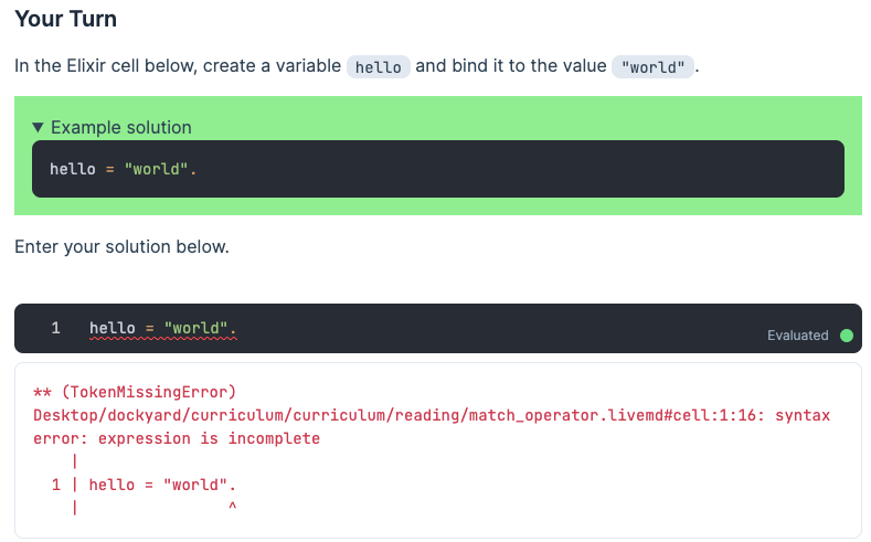 Match Operator Solution Error · Issue 868 · Dockyard Academycurriculum · Github 
