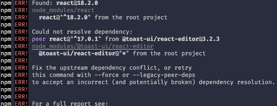 react 18 버전에서 toast ui를 사용하는 방법은 없나요 ? · Issue #3061 · nhn/tui.editor · GitHub