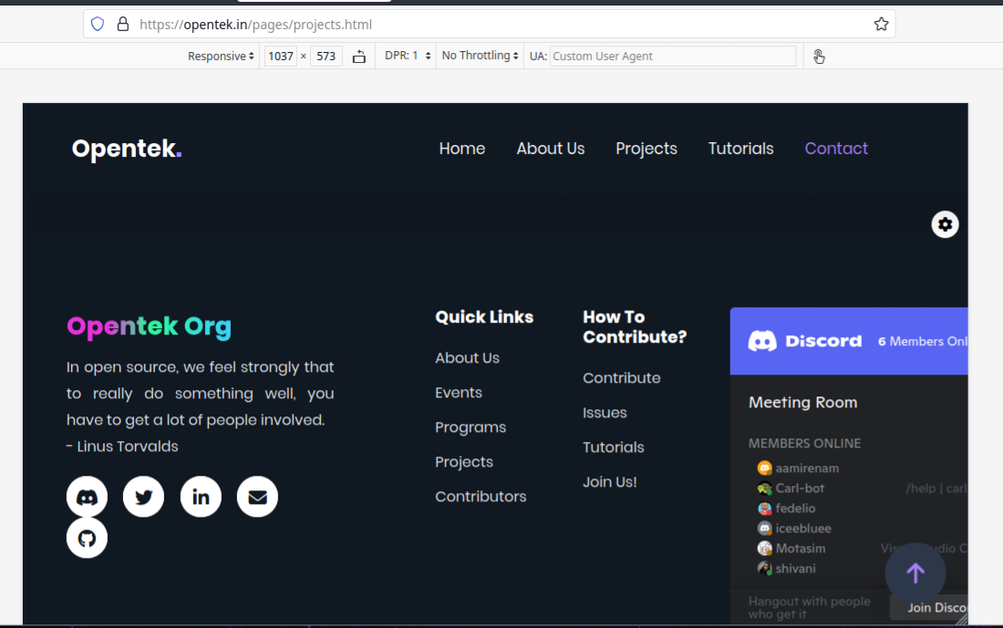 discord join container not reponsive for small device · Issue #340 · Opentek-Org/opentek · GitHub