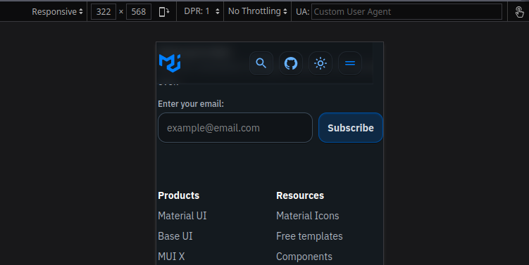 [website] Website is not responsive for small device · Issue #39270 · mui/material-ui · GitHub