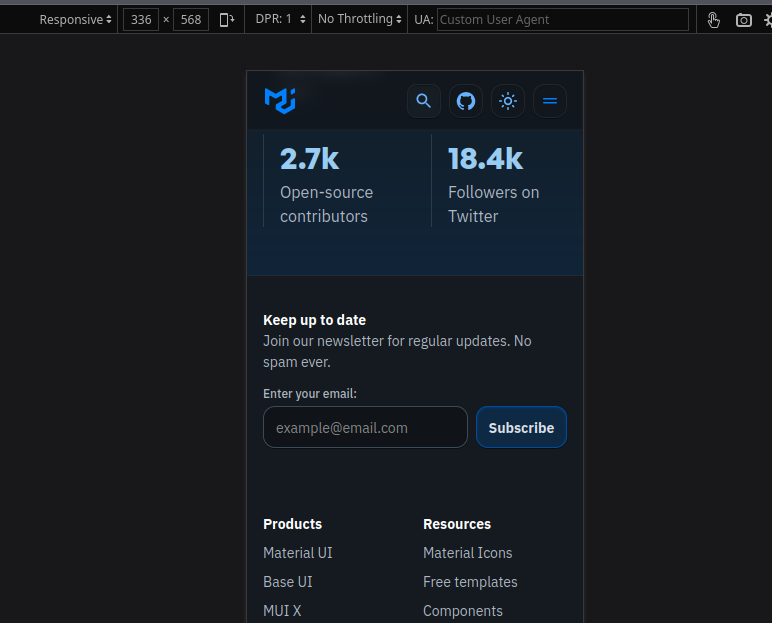 [website] Website is not responsive for small device · Issue #39270 · mui/material-ui · GitHub