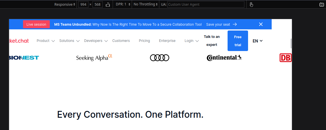 Website is not responsive for a small devices · Issue #30632 · RocketChat/Rocket.Chat · GitHub