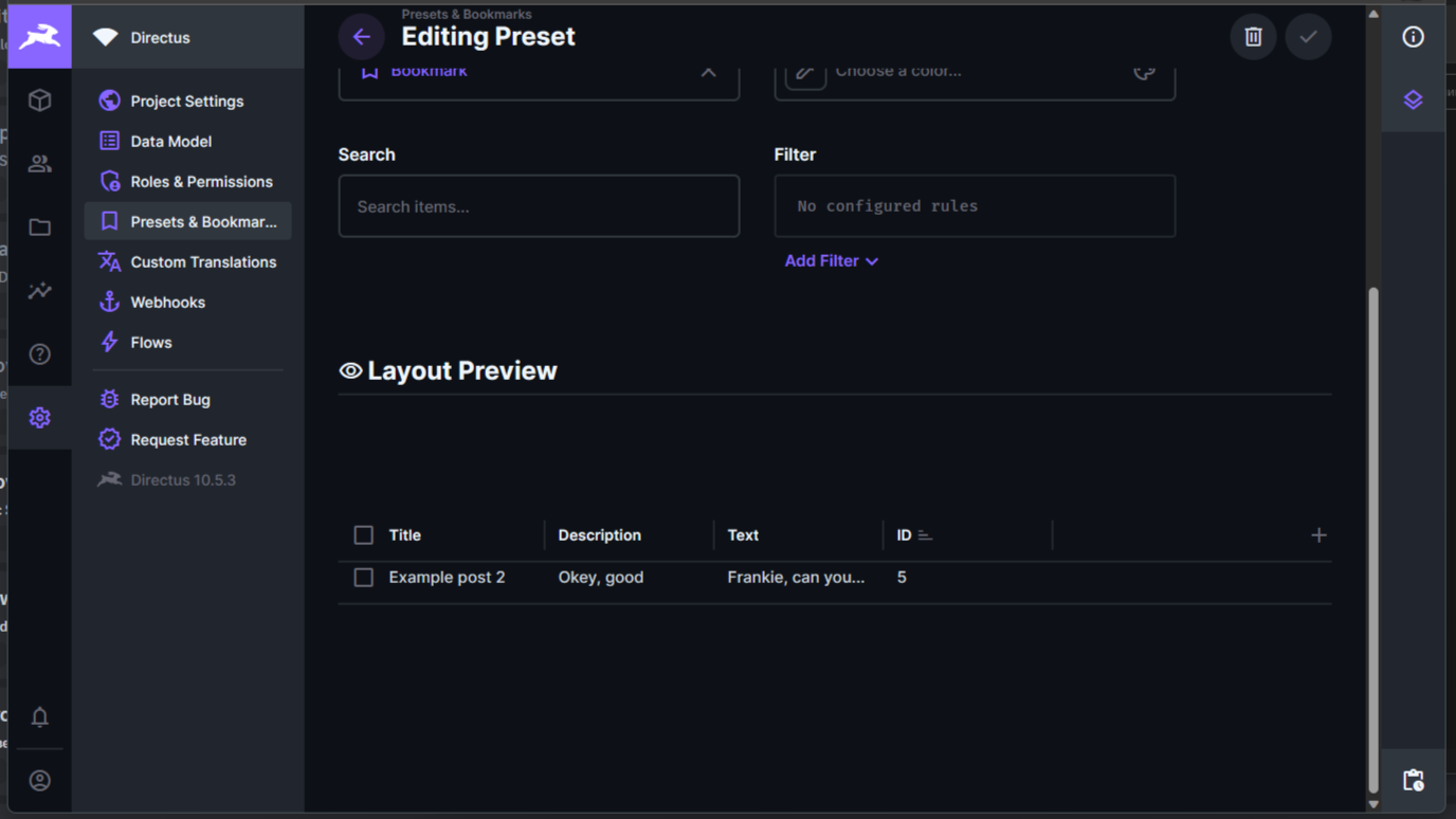 Can't update columns in table view in presets and bookmarks · Issue #19432 · directus/directus ...