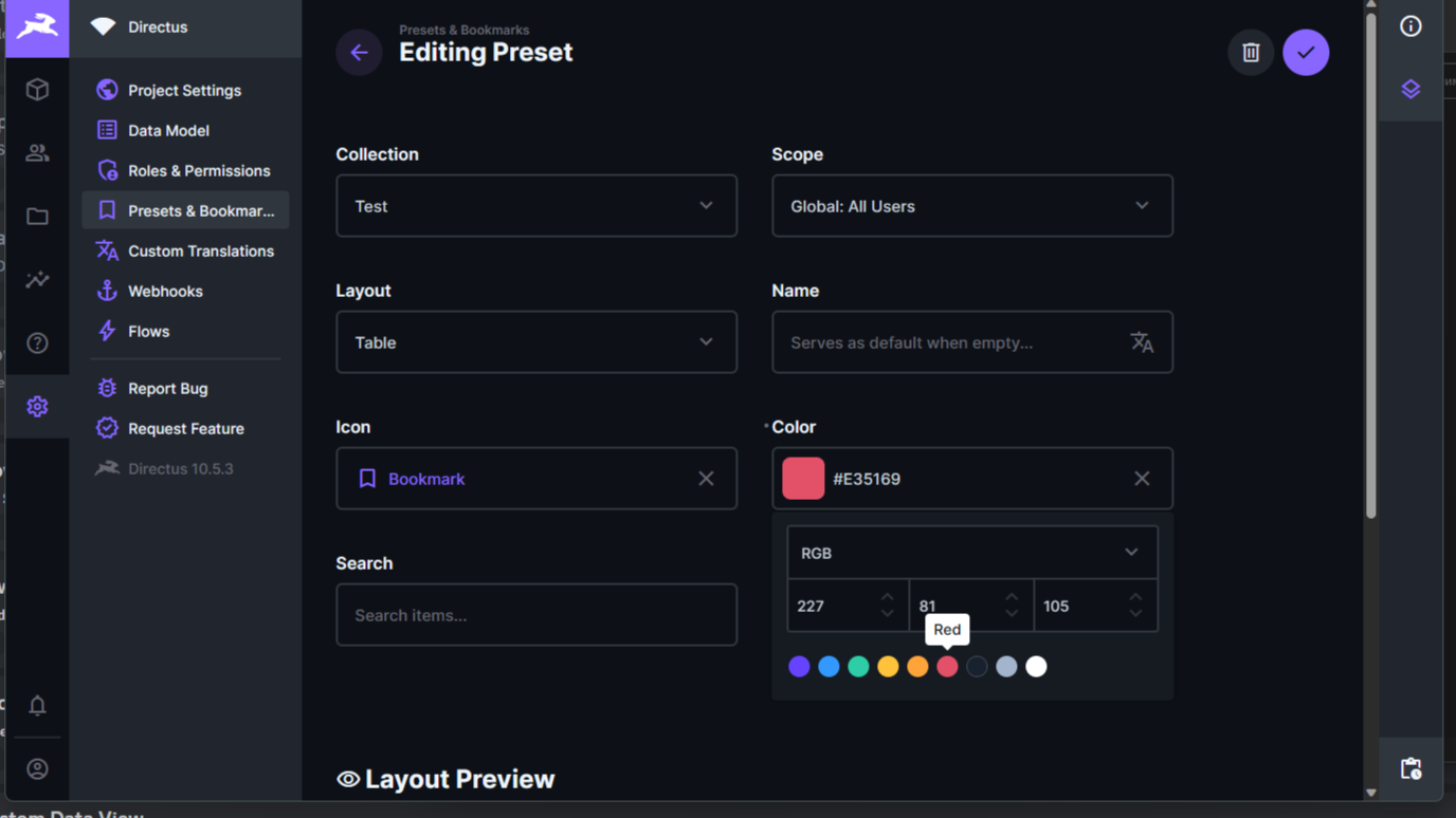 Can't update columns in table view in presets and bookmarks · Issue #19432 · directus/directus ...