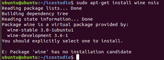 Error with wine-mono while building icestudio from main branch on ...