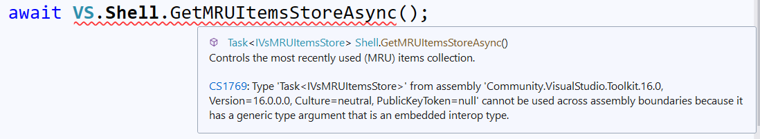 Embedded interop type issue · Issue #11 · madskristensen/Community.VisualStudio.Toolkit · GitHub