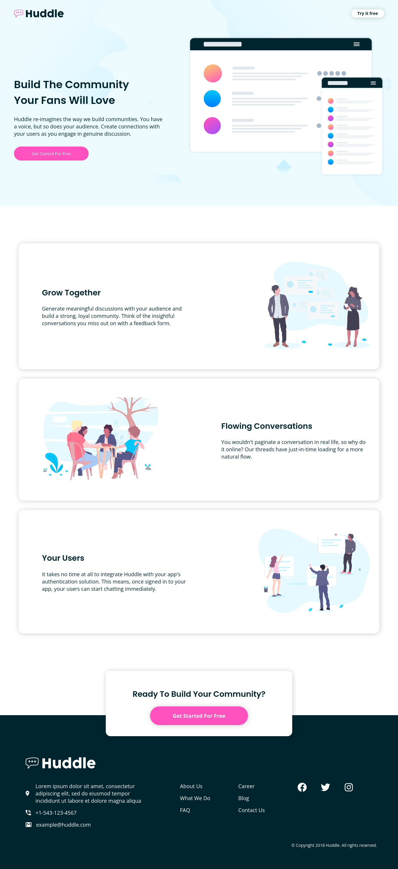 GitHub - rudransh-shrivastava/huddle-landing-page