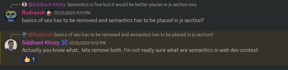 [Bug] Remove SEO and Semantics under Learning HTML > HTML Tutorial · Issue #599 · WeMakeDevs ...