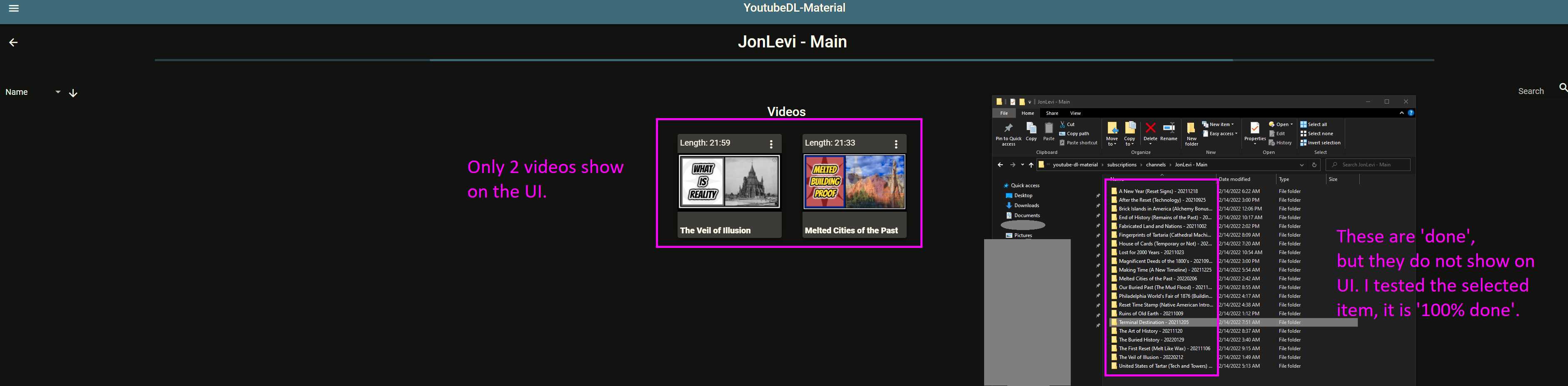 [BUG] Videos are not showing on the UI · Issue #520 · Tzahi12345/YoutubeDL-Material · GitHub