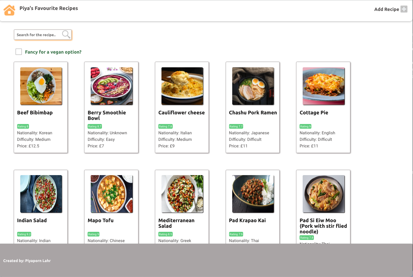 GitHub - pilahr/recipes: Full Stack Project