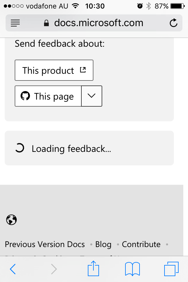 Not working on smaller mobile screen · Issue #1336 · MicrosoftDocs/feedback · GitHub