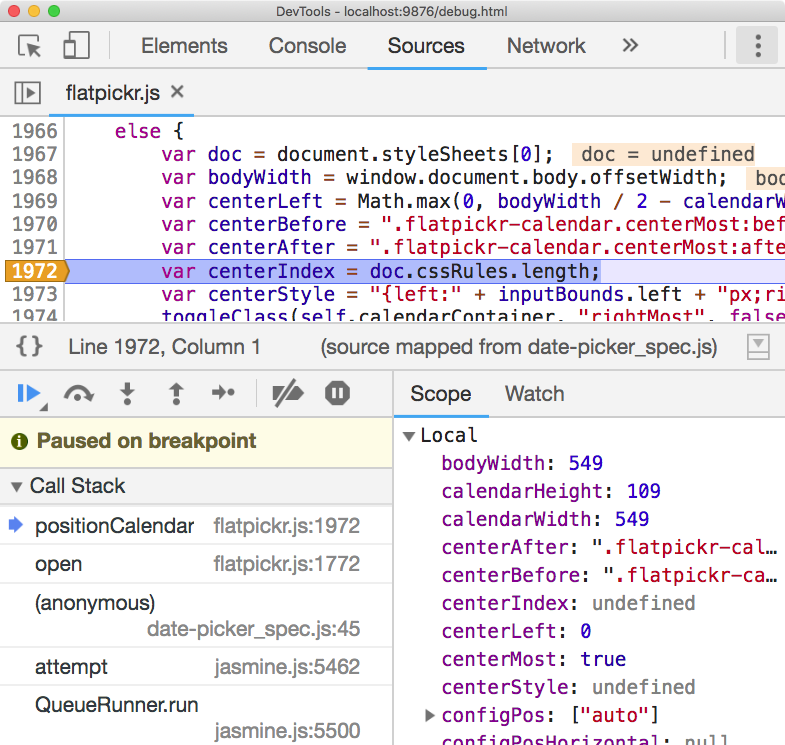 NPE when document has no CSS · Issue #1682 · flatpickr/flatpickr · GitHub