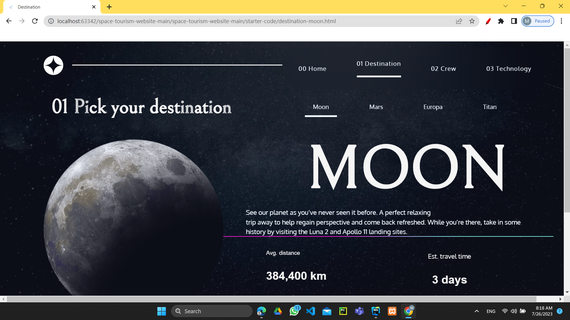 GitHub - Moutasem-Ahmed-Salah/Space-Travel-Website: multi-page space ...