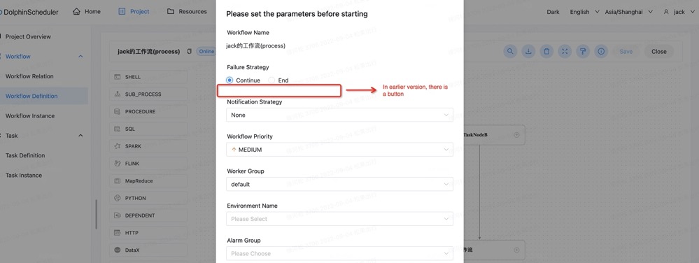 Bug Ui In Starting Page There Is No Downstream Dependency Button · Issue 11766 · Apache