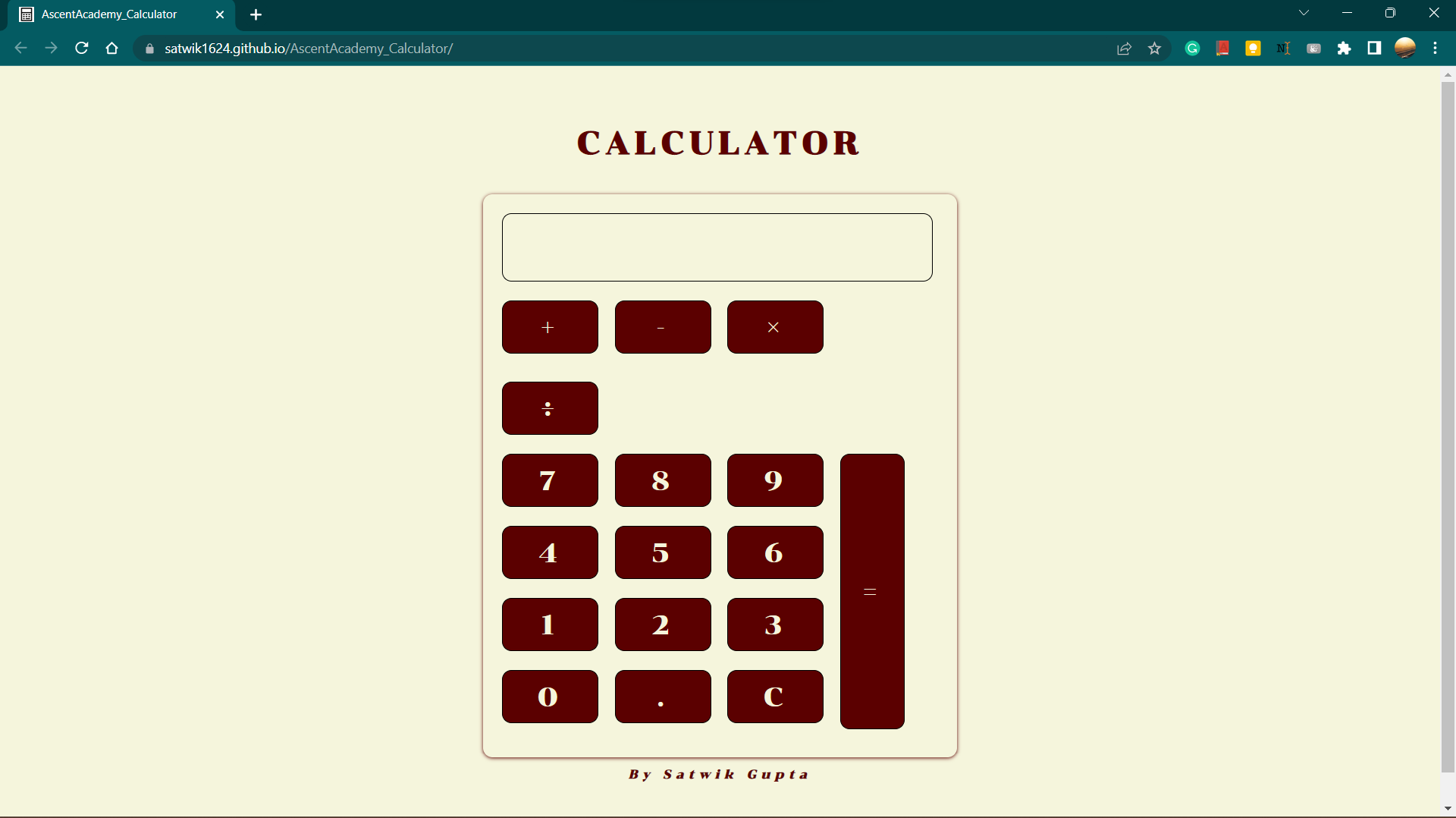 GitHub - Satwik1624/Calculator