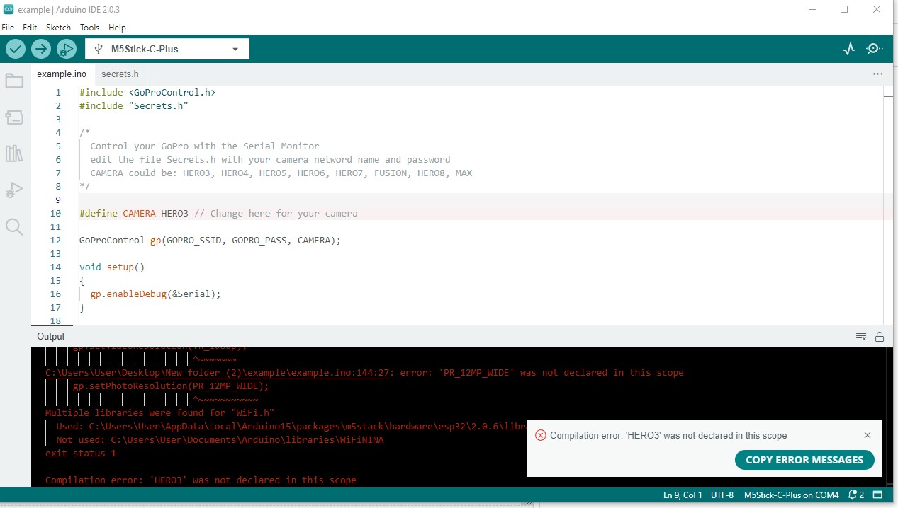 Issue compiling RTLapseCAM · Issue #44 · aster94/GoProControl · GitHub