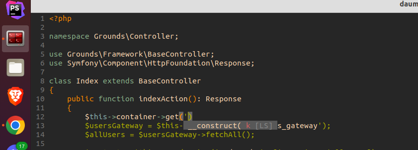 Symfony container autocomplete options are not shown from ContainerAwareInterface · Issue #1942 ...