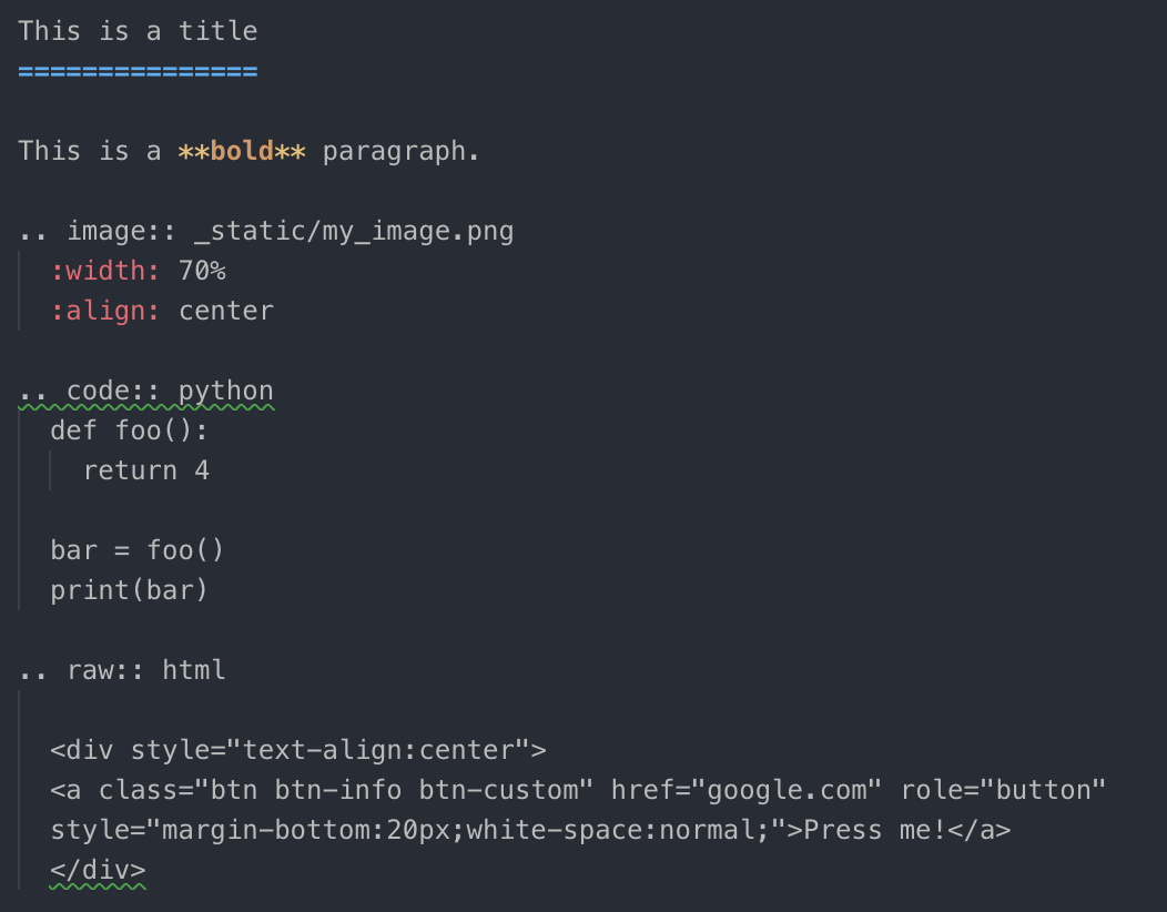 Syntax Highlighting For Directives Like Code And Raw · Issue 142 · Vscode Restructuredtext