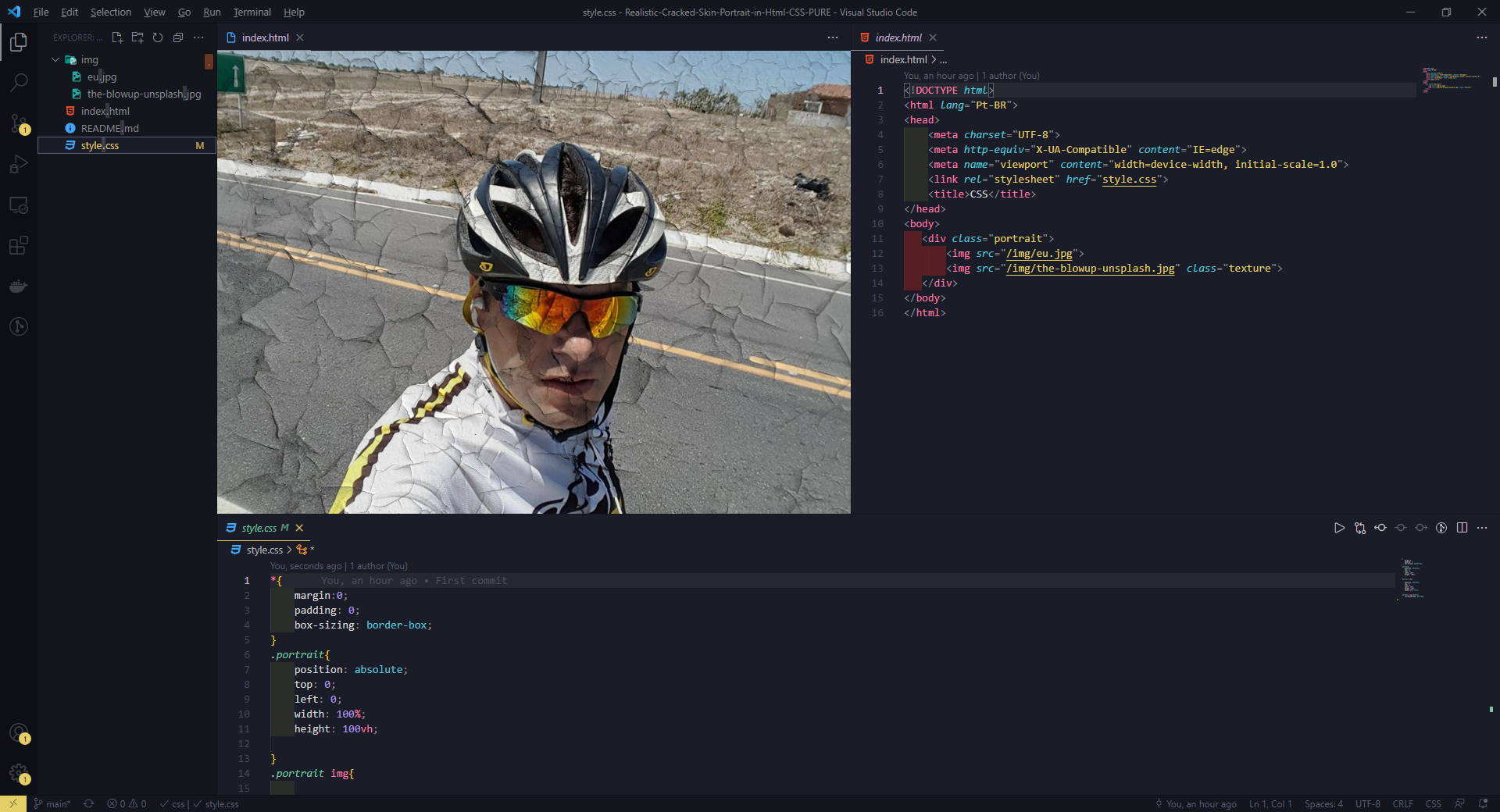 GitHub - gasperpb/Realistic-Cracked-Skin-Portrait-in-Html-CSS-PURE: Realistic Cracked Skin ...