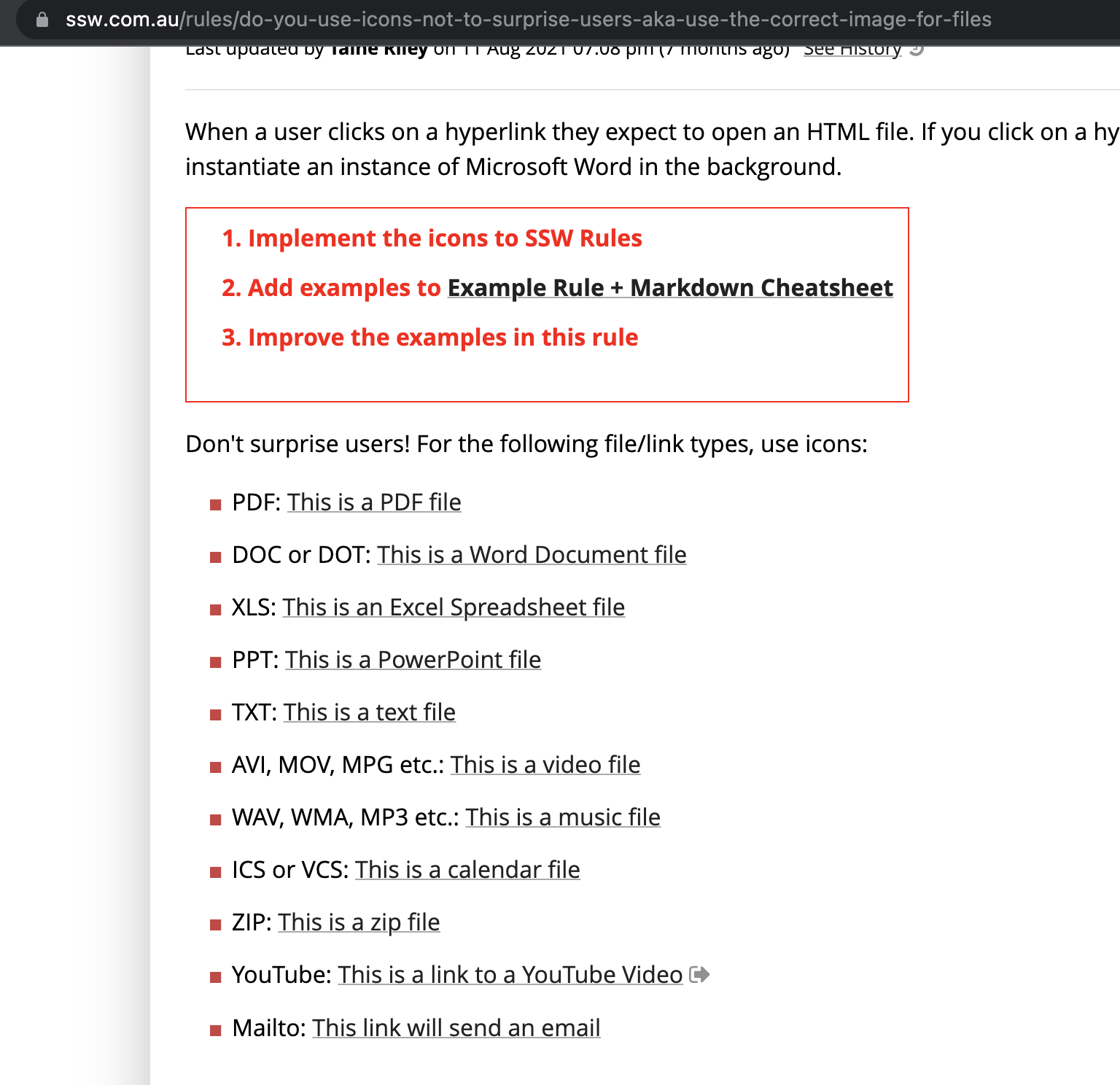 Show file type icon on links · Issue #848 · SSWConsulting/SSW.Rules · GitHub