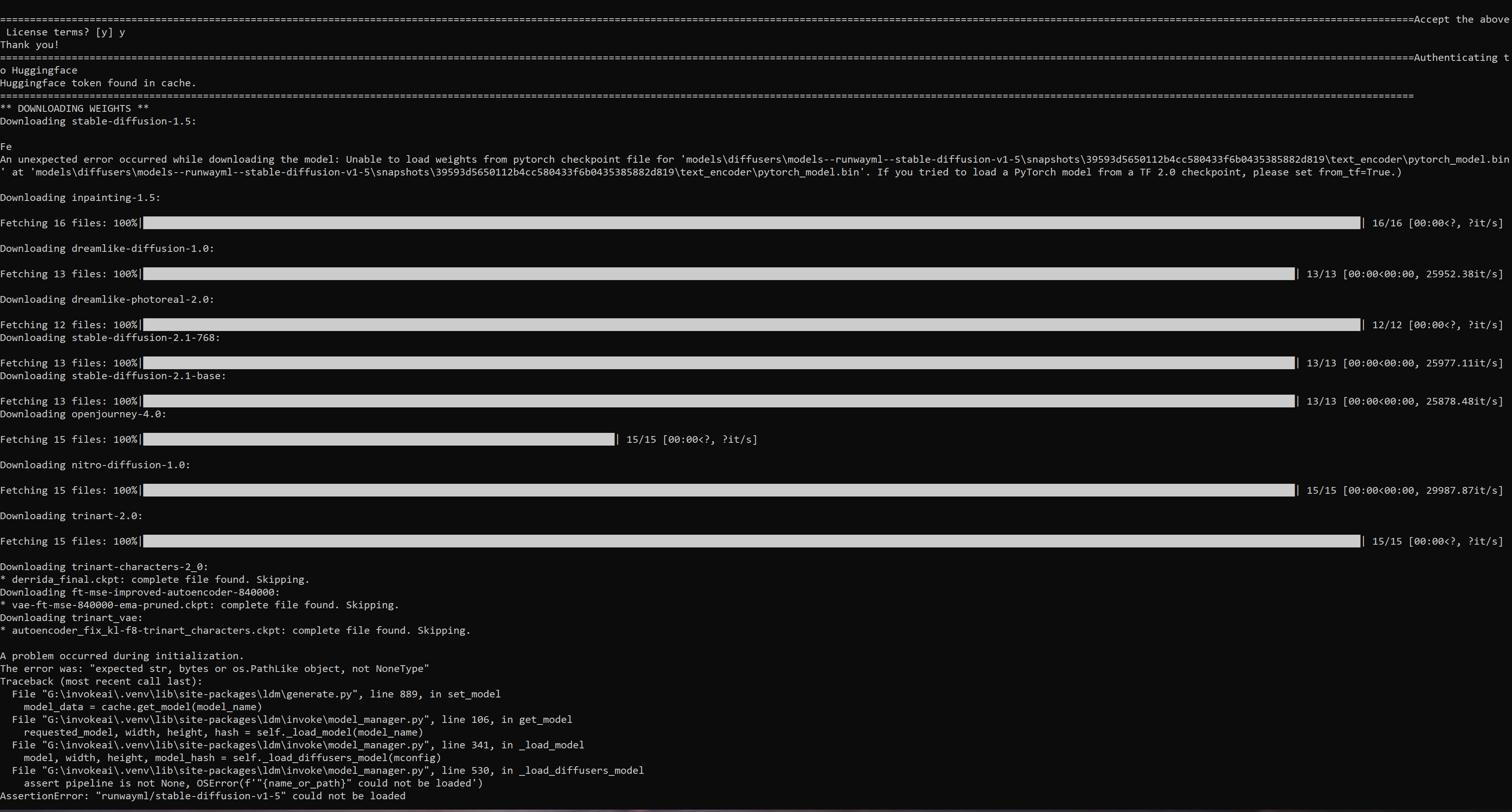 [bug]: error downloading all files · Issue #2759 · invoke-ai/InvokeAI · GitHub