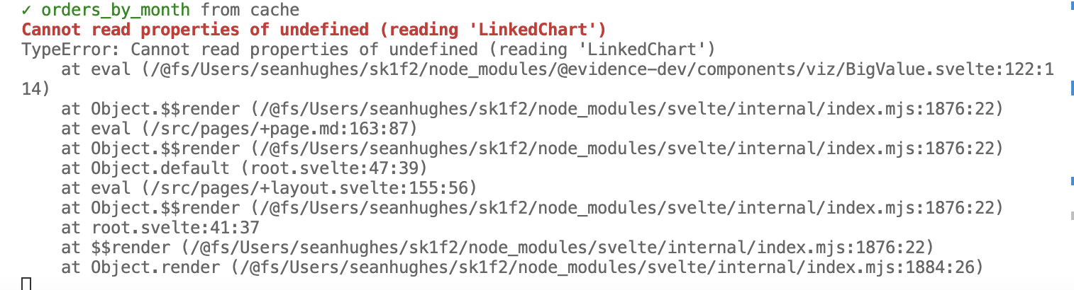 BigValue sparklines causing server error · Issue #683 · evidence-dev/evidence · GitHub