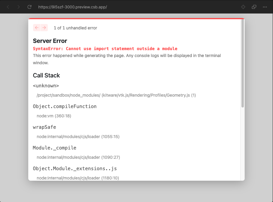 Can T Use Kitware Vtk Js With Next Js · Issue 2626 · Kitware Vtk Js · Github