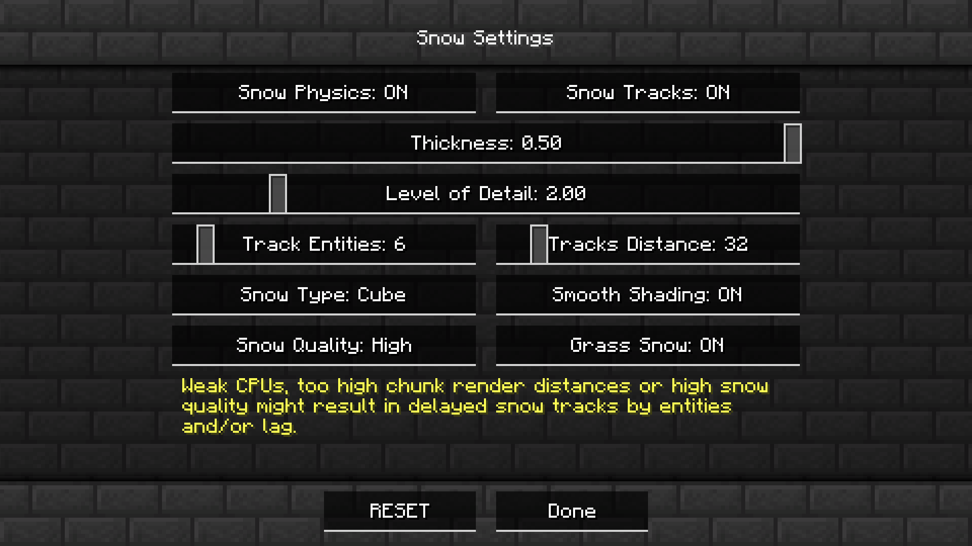 Weird snow at render distance edge [COMPATABILITY] · Issue #609 · haubna/PhysicsMod · GitHub