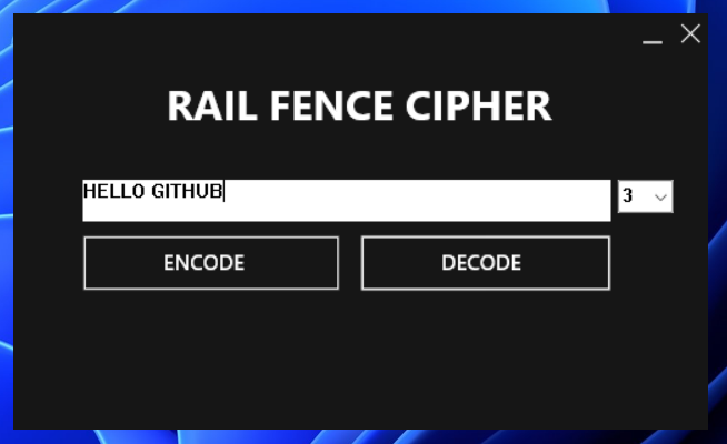 Github Noodypvrfcipher Rail Fence Cipher A Project Mainly Oriented On Examining Winapi And