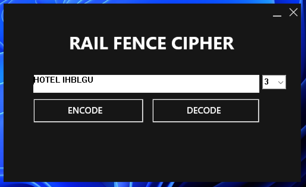 GitHub - noodypv/RFCipher: Rail Fence Cipher - a project mainly oriented on examining WinAPI and ...