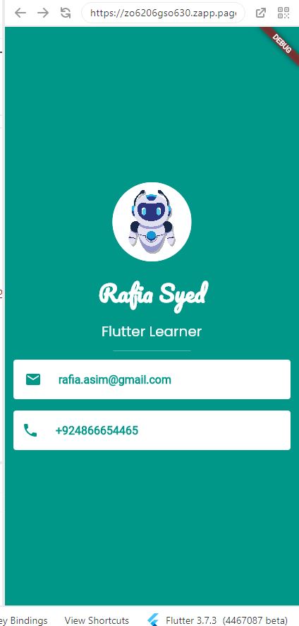 GitHub - Rafia-Syed/MyProfileCard: mobile app development using flutter