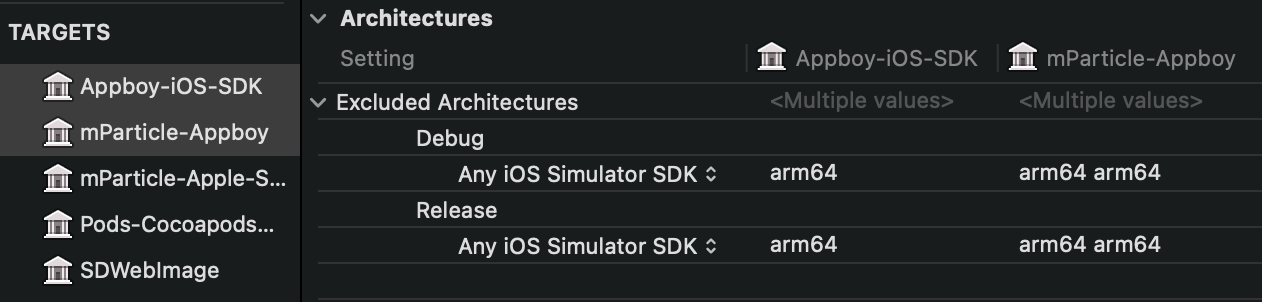 mParticle-Appboy warning: Can't merge user_target_xcconfig for pod targets · Issue #121 ...
