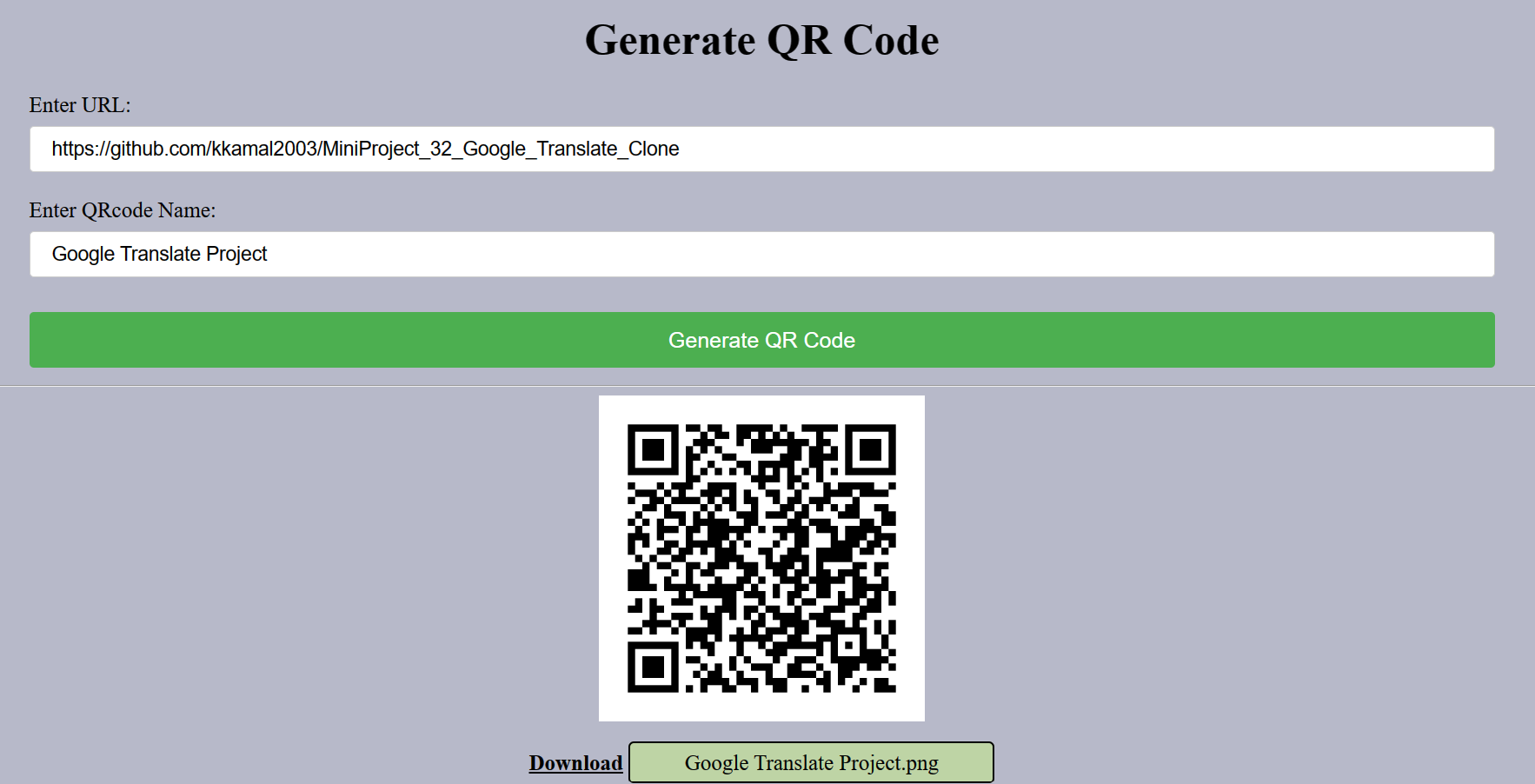 GitHub - kkamal2003/MiniProject_33_QR_Generator
