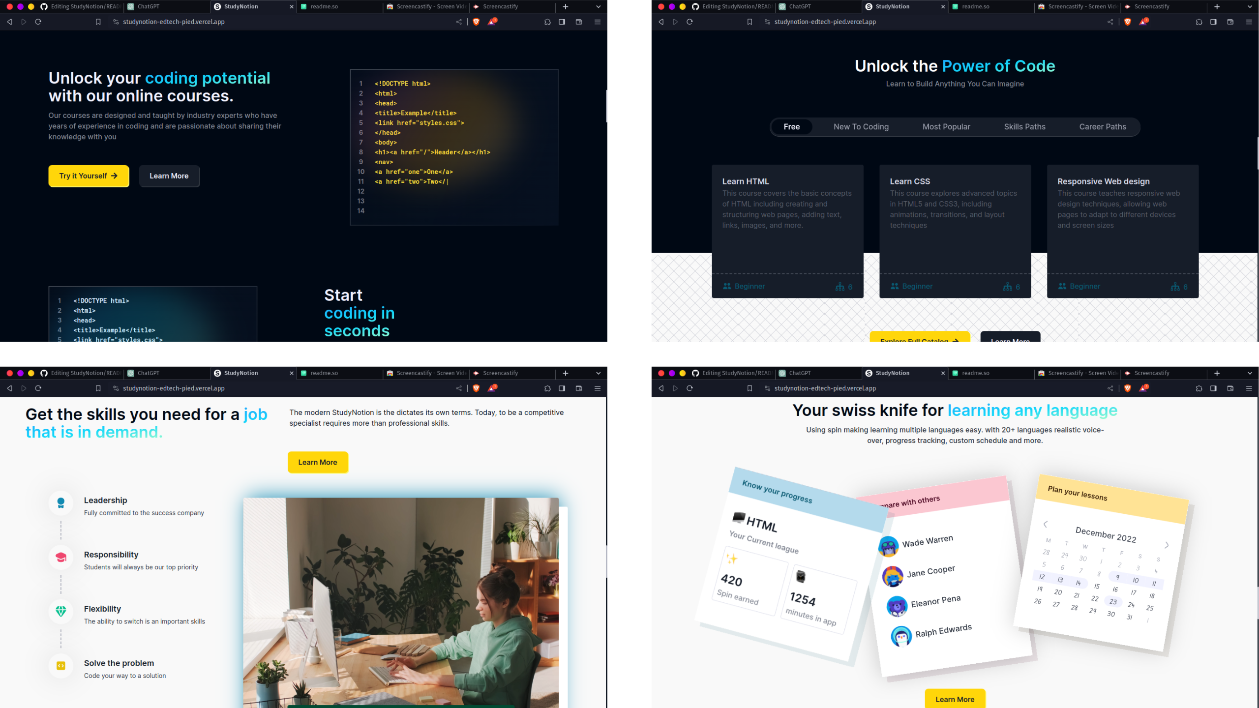 GitHub - Sujeet76/StudyNotion: An Edtech platform that your to create account purchase course ...