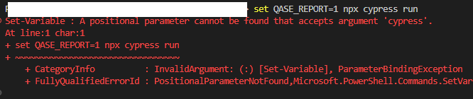 Qase_report=1 shows QASE_REPORT=1' is not recognized as the name of a cmdlet · Issue #370 · qase ...