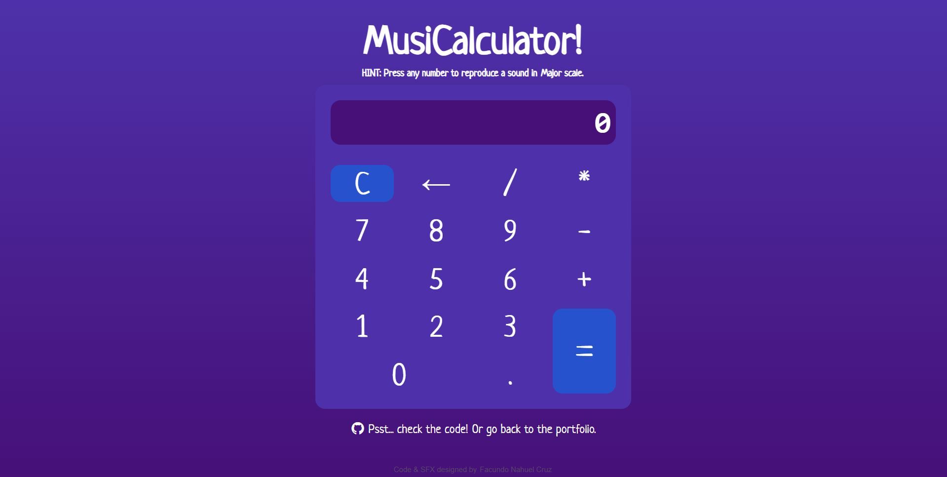 GitHub - facundonahuelcruz/musicalculator: Just a basic calculator that ...