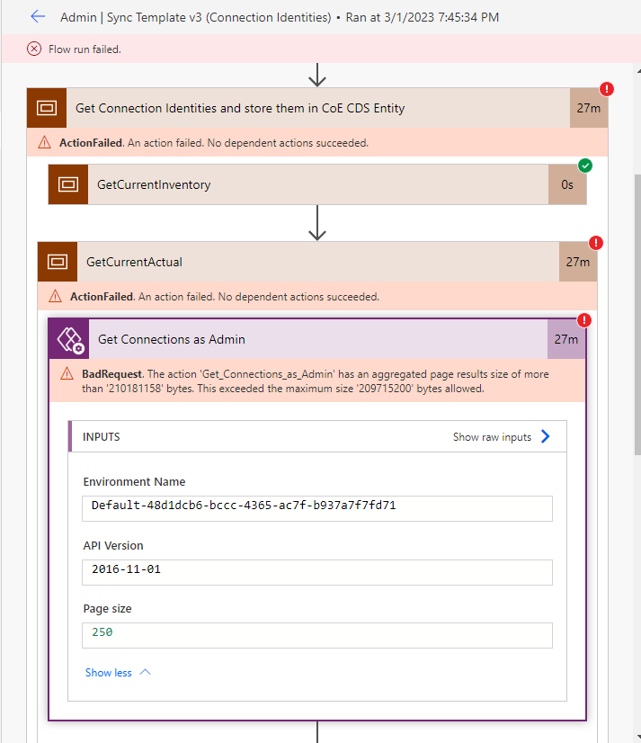 Coe Starter Kit Problem Admin Sync Template V3 Connection Identities · Issue 4904