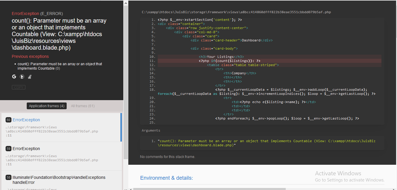 Parameter must be an array or an object that implements Countable · Issue #645 · UniSharp ...