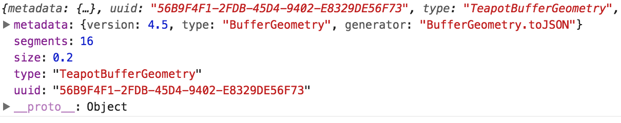 TeapotBufferGeometry: data property missing in toJSON()? · Issue #8528 · mrdoob/three.js · GitHub