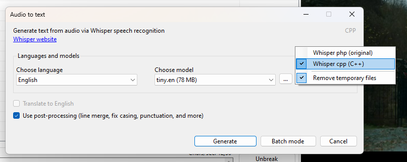 Whisper Audio To Text Not Working · Issue #6453 · SubtitleEdit/subtitleedit · GitHub