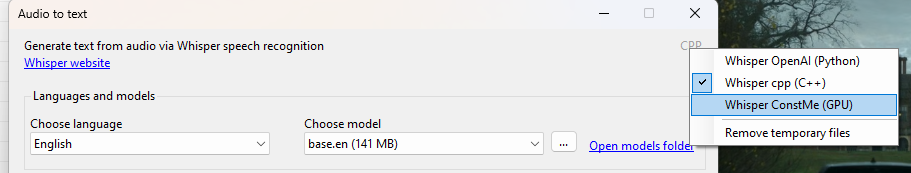 Potential whisper.cpp GPU support via the Const-me Windows Implementation · Issue #6651 ...