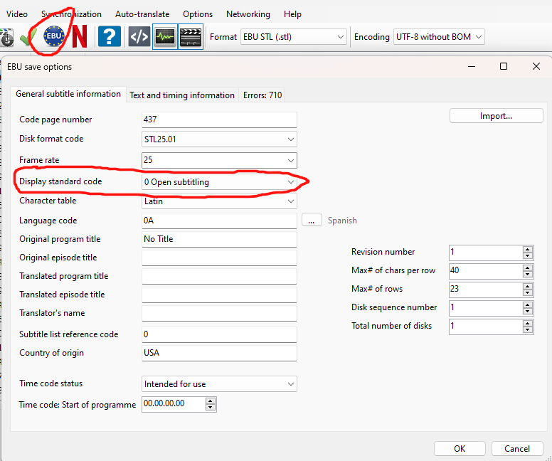 Setting Display Standard Code While Exporting Stl · Issue 6720 · Subtitleeditsubtitleedit 