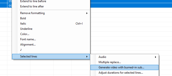 Request: Burn from Selected Lines · Issue #6724 · SubtitleEdit/subtitleedit · GitHub