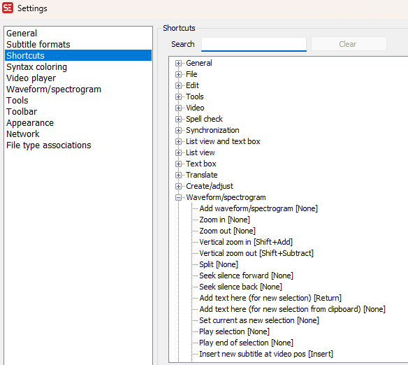 Provide default shortcut list on web for documentation + as an overview of what's possible ...